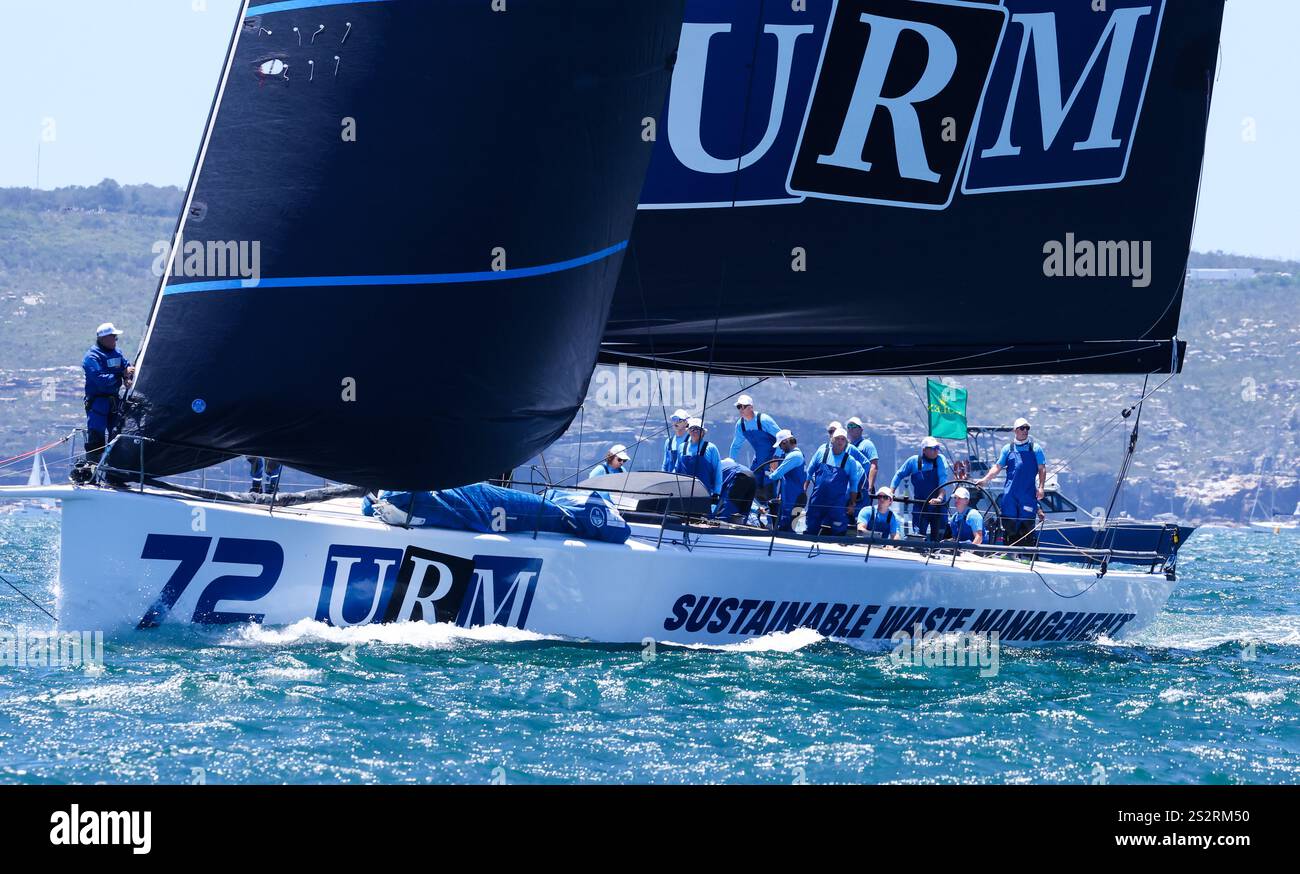 The crew of URM Group head out for the start of the 2024 Sydney Hobart Yacht Race in Sydney ...