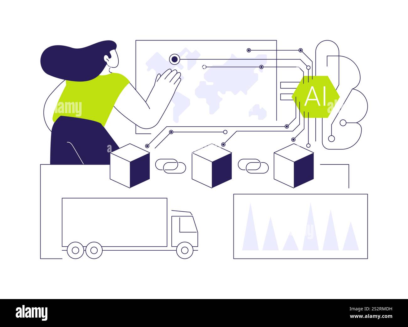 Enhanced Transparency with AI-Backed Blockchain abstract concept vector ...