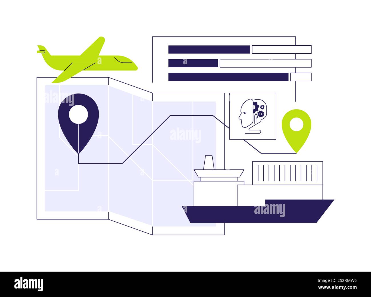 AI-Enhanced Transportation Management abstract concept vector ...