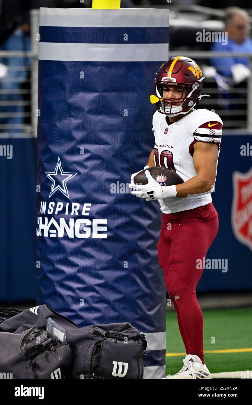 Washington Commanders running back Austin Ekeler (30) warms up before ...