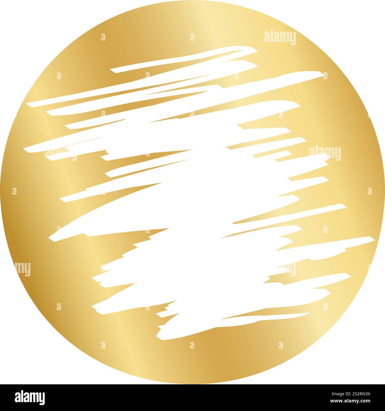 Golden round scratch card surface with scraped textures. Gold ...
