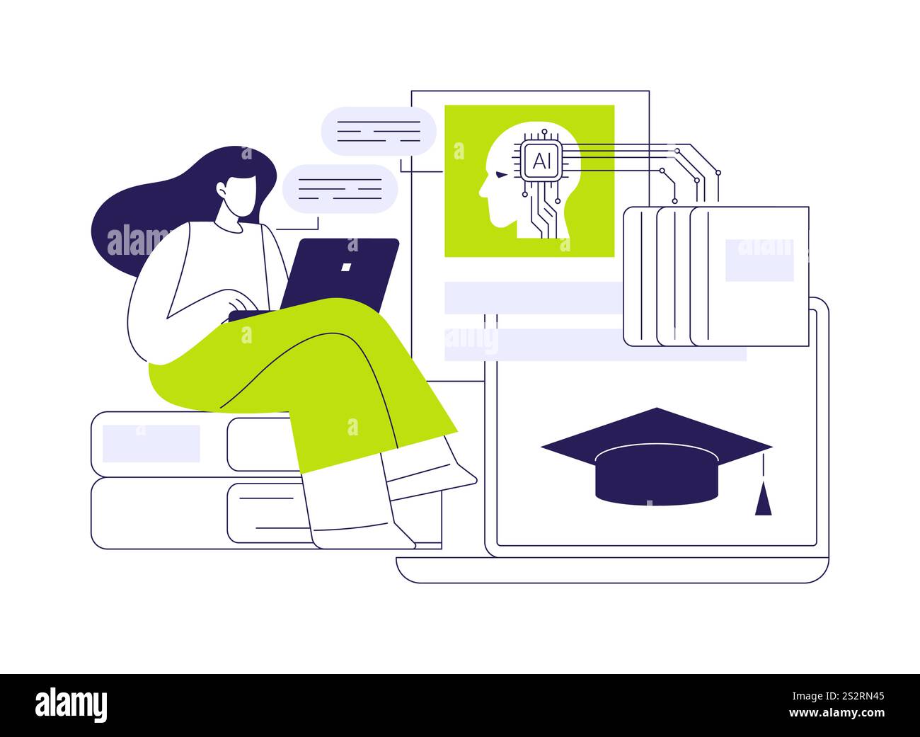 AI-Supported Employee Training abstract concept vector illustration ...