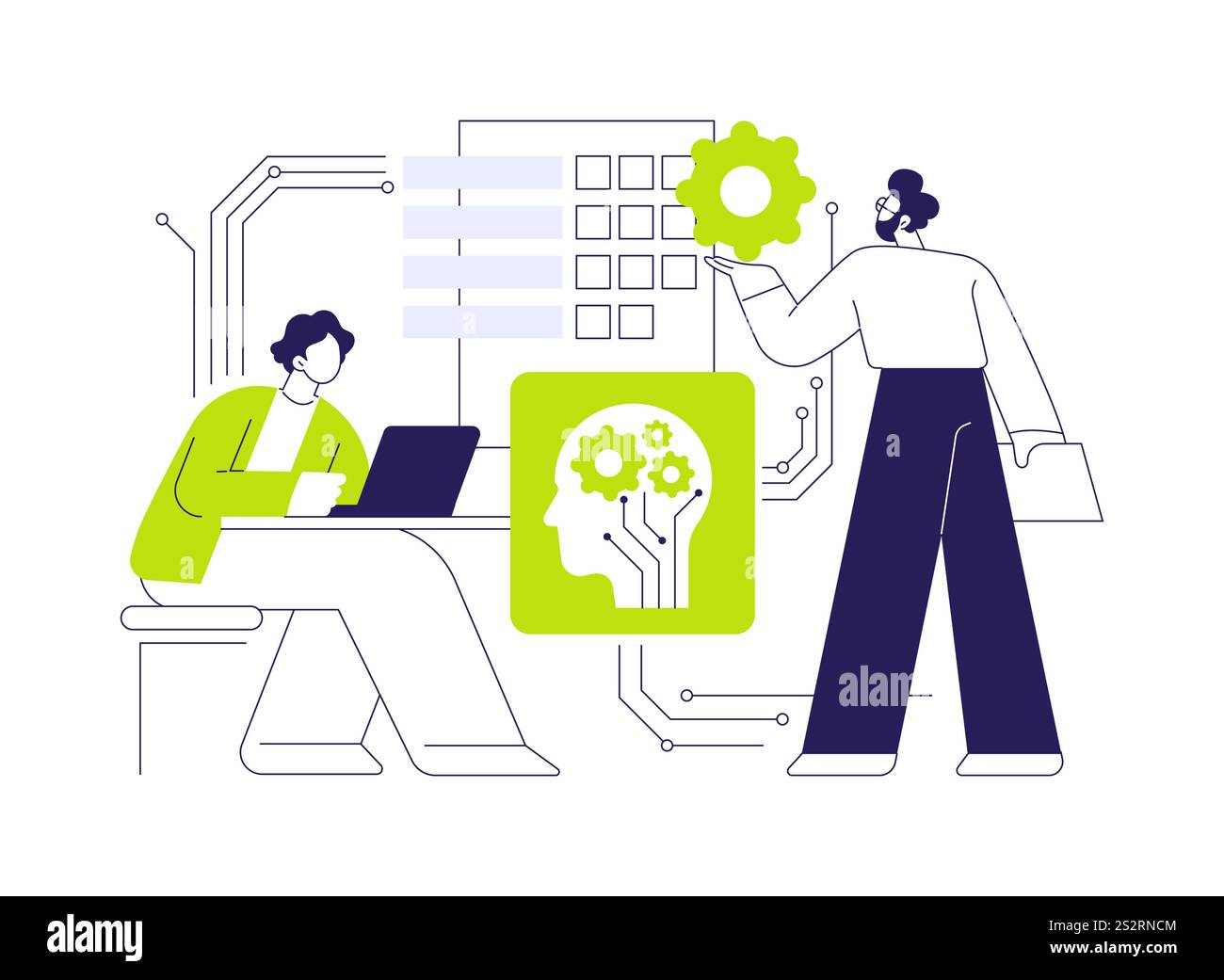 AI-Powered Employee Engagement Analysis abstract concept vector ...