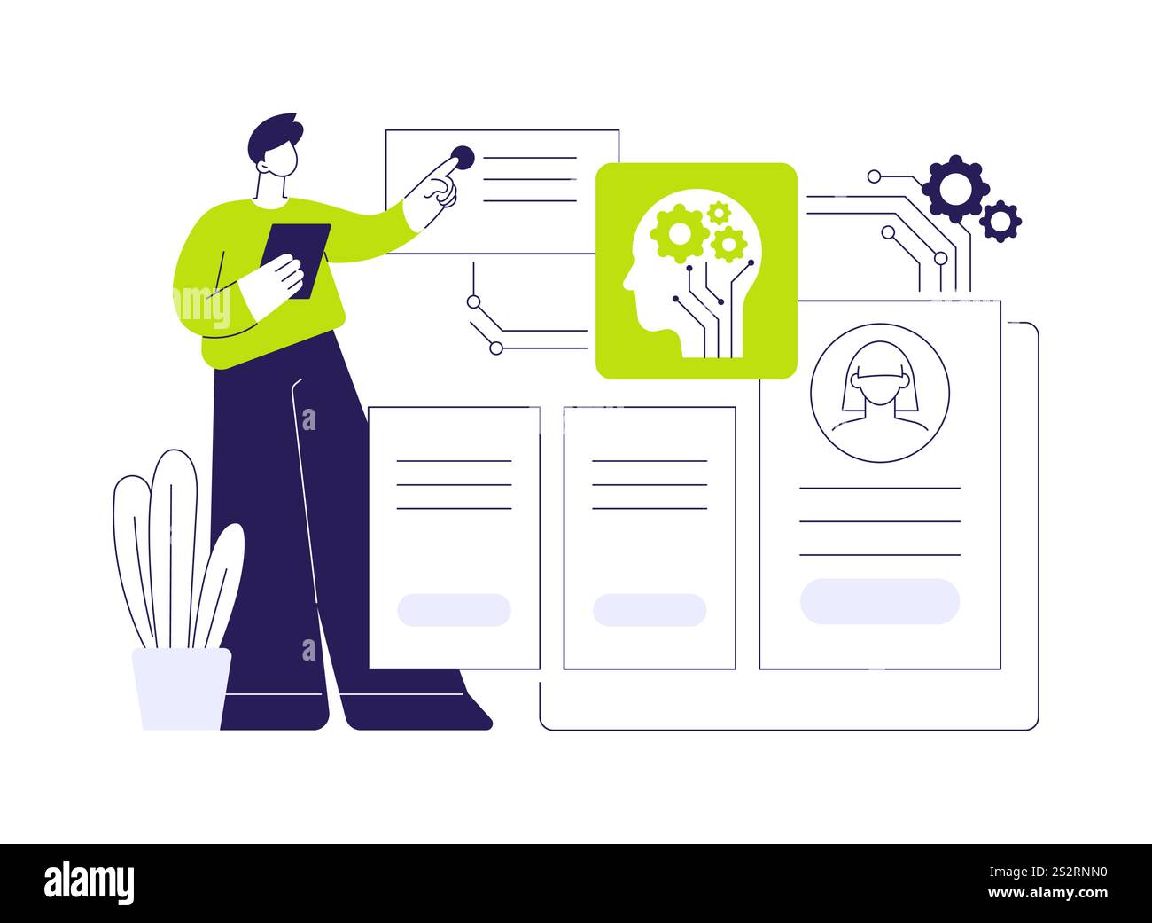 AI-Predictive Employee Retention abstract concept vector illustration ...