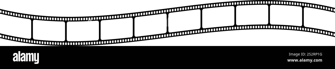 Blank wavy film strip template. Curvy video or photo camera tape ...