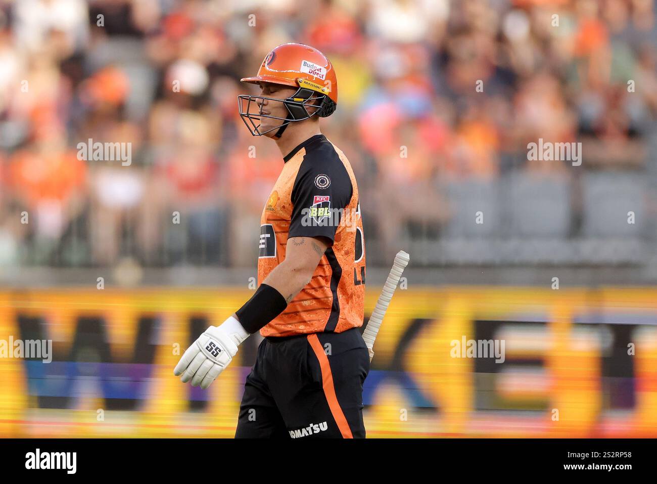 Perth, Australia. 26th Dec, 2024. Finn Allen of the Scorchers leaves ...