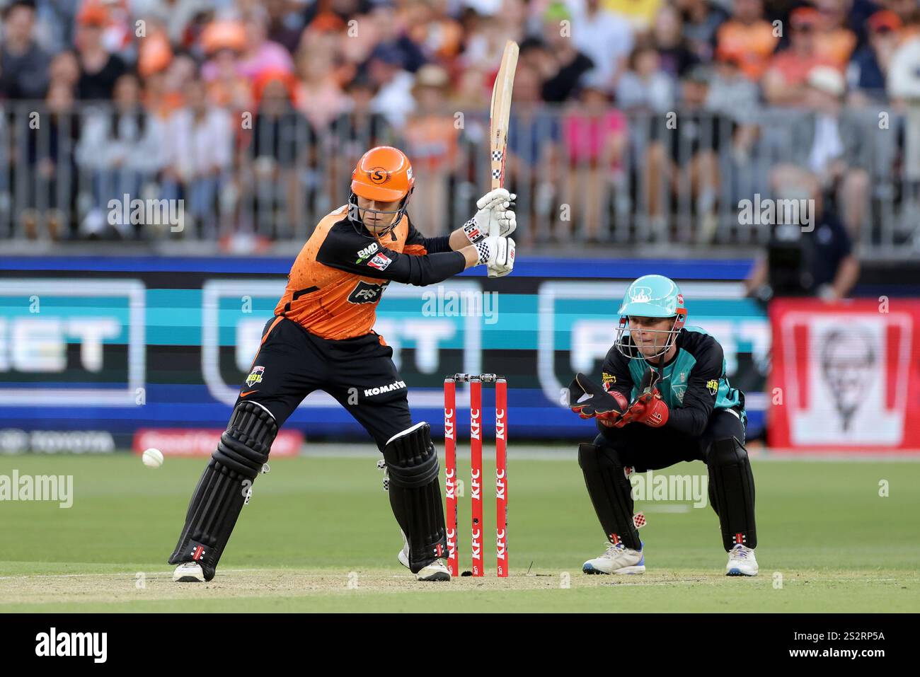 Perth, Australia. 26th Dec, 2024. Cooper Connolly of the Scorchers bats ...