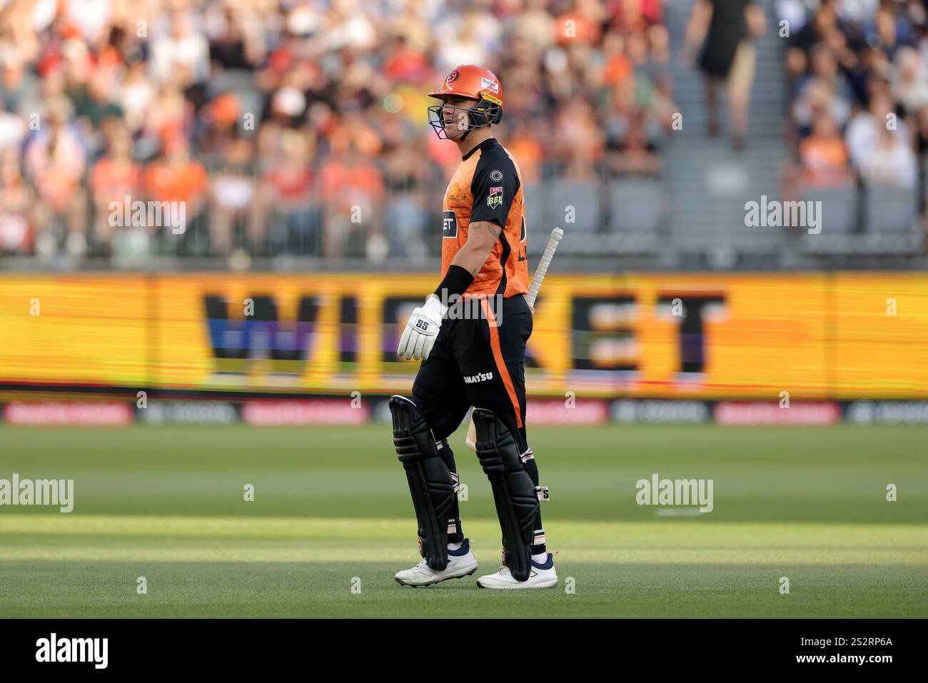 Perth, Australia. 26th Dec, 2024. Finn Allen of the Scorchers leaves ...