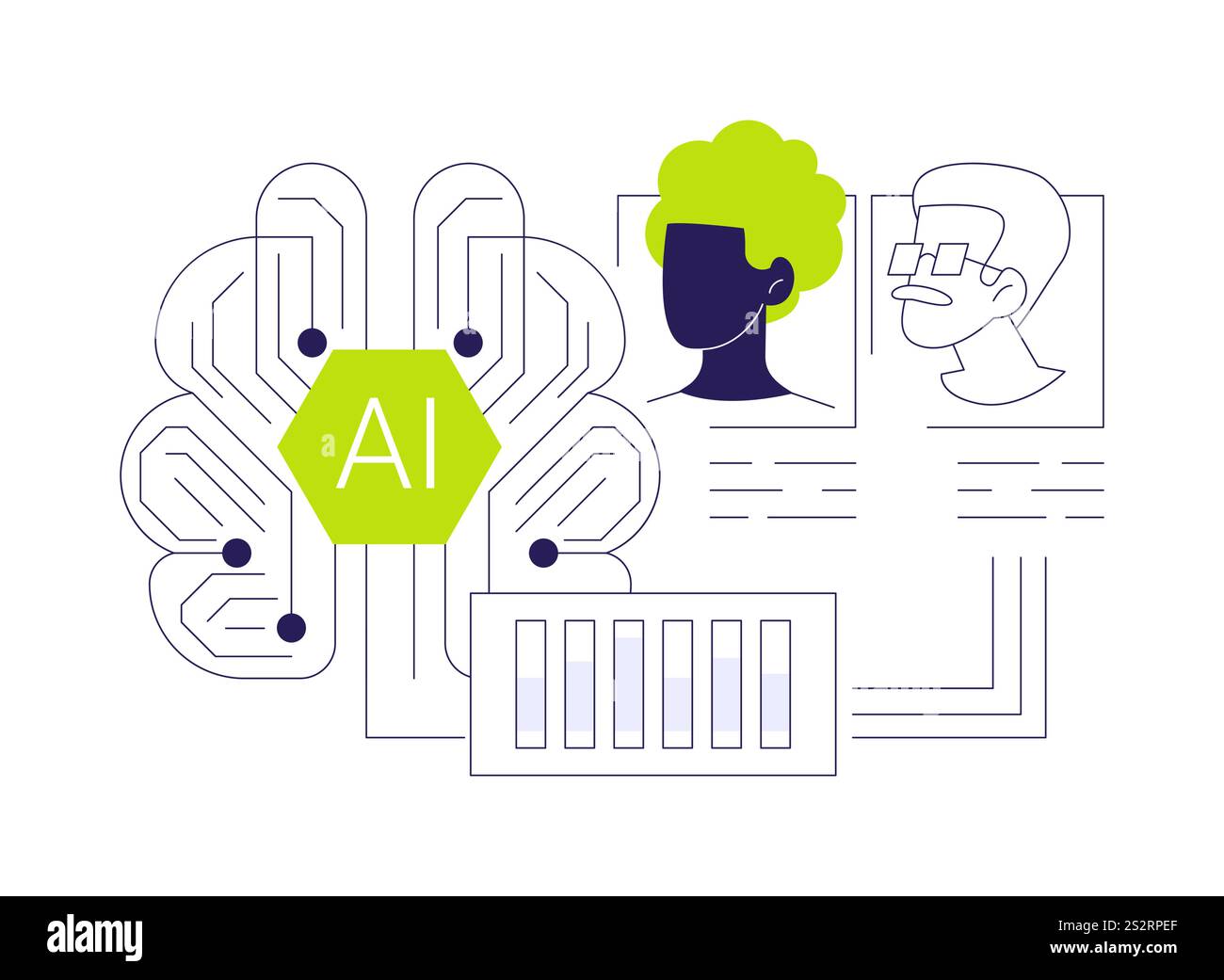 AI-Driven Diversity and Inclusion Initiatives abstract concept vector ...