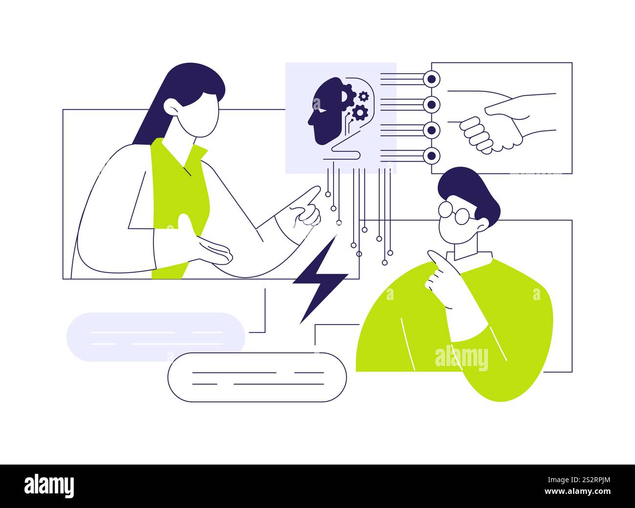 AI-Assisted Conflict Resolution abstract concept vector illustration ...