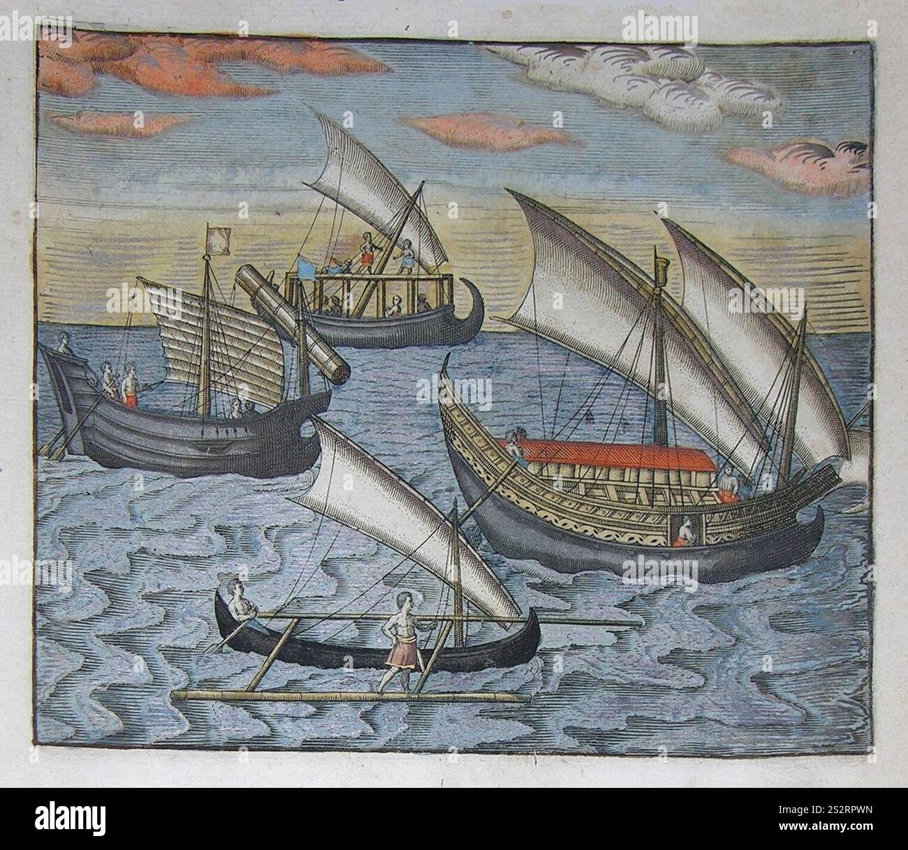 Four Kind of Ships which Bantenese Use de Bry Stock Photo - Alamy