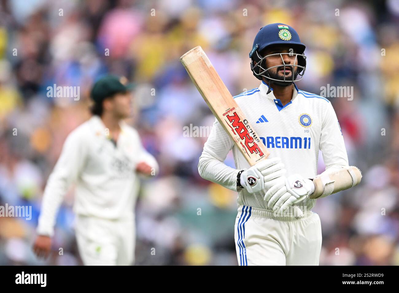 Melbourne, Australia. 27th Dec, 2024. Akash Deep of India exits the ...