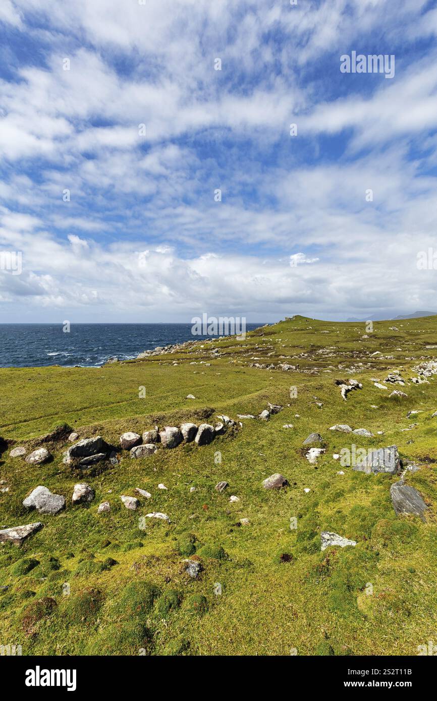 Panoramic Atlantic Drive, coastline, southern Achill Island, Mayo, Wild ...