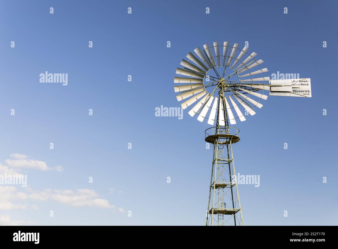 Historic wind turbine, steel wind turbine with rare Hercules steel wind ...