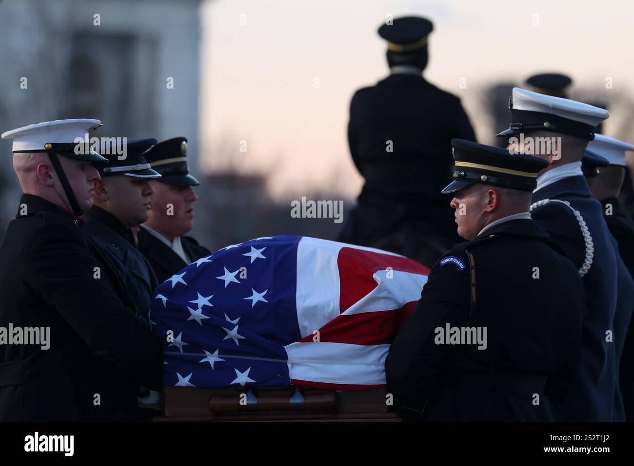 The casket of former U.S. President Jimmy Carter is carried from a ...
