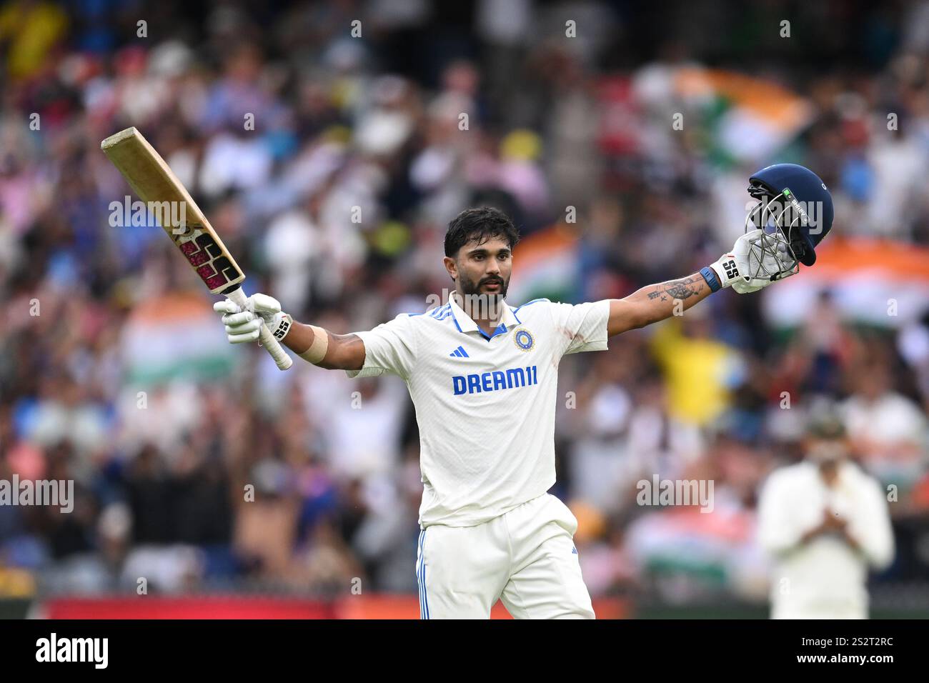 Melbourne, Australia. 28th Dec, 2024. Nitish Kumar Reddy of India ...