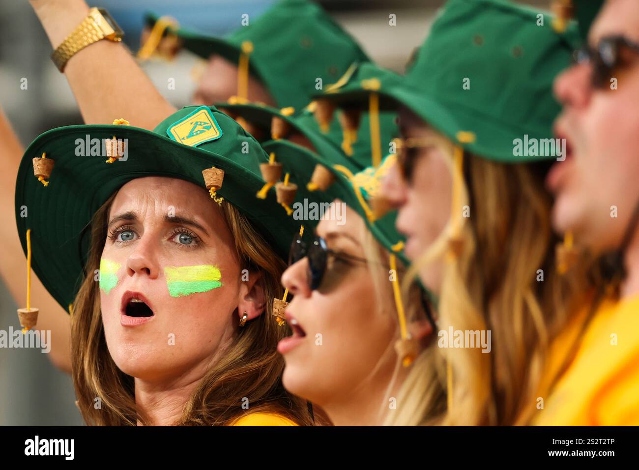 Australian fans cheer as Olivia Gadecki of Team Australia wins a game ...