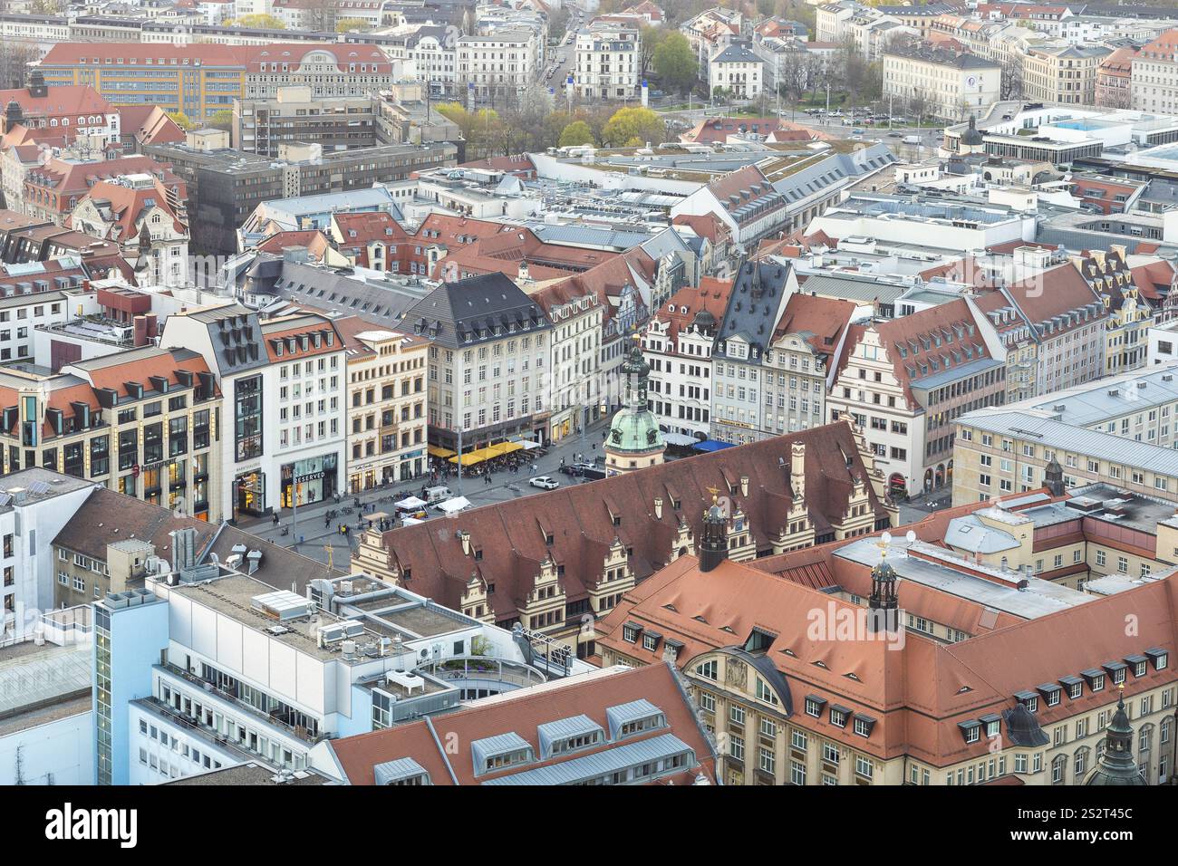 View of the city in the evening from the City Tower, Old Town Hall on ...