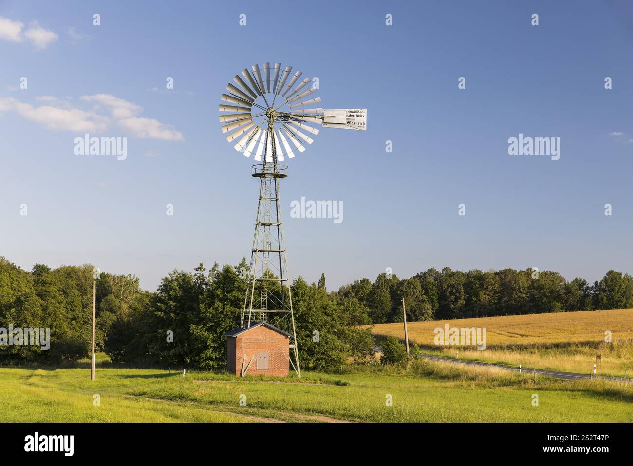 Historic wind turbine, steel wind turbine with rare Hercules steel wind ...