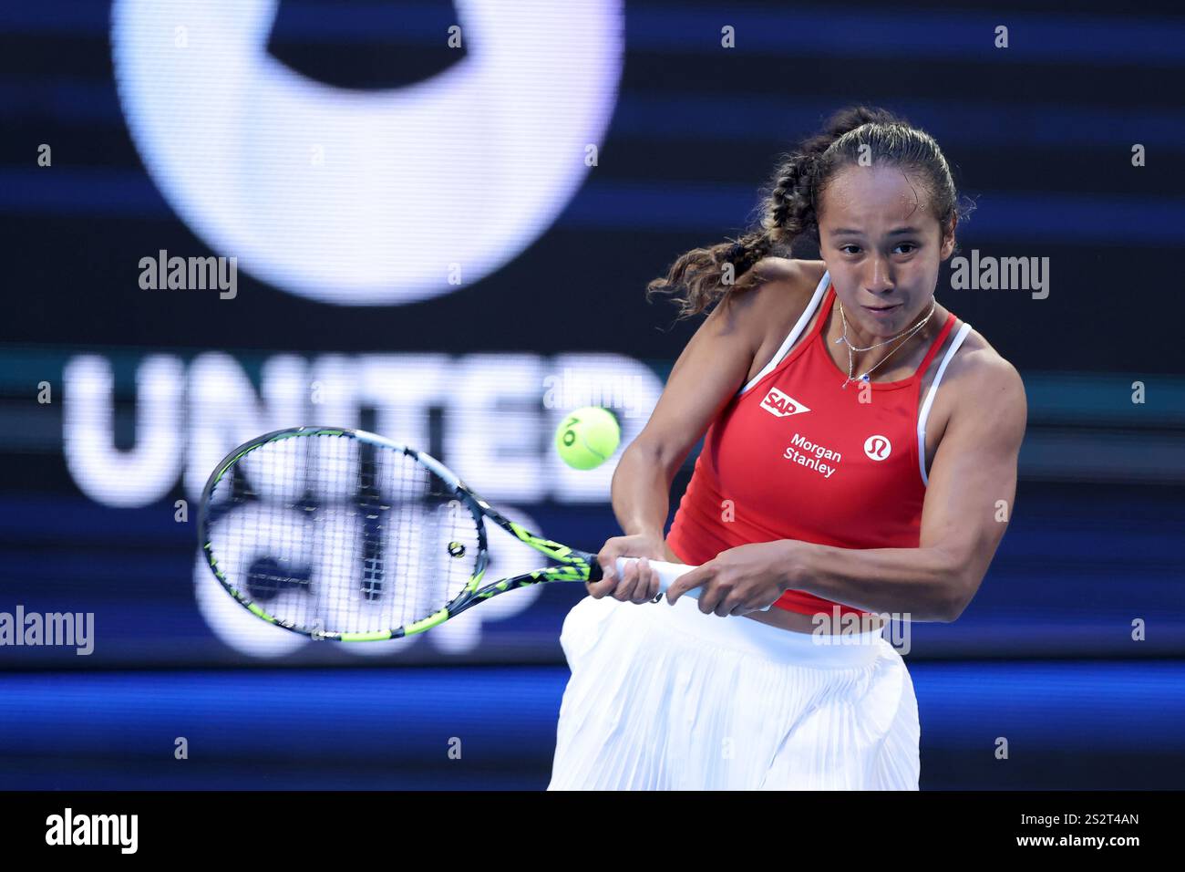 Perth, Australia. 28th Dec, 2024. Leylah Fernandez of Canada in action ...