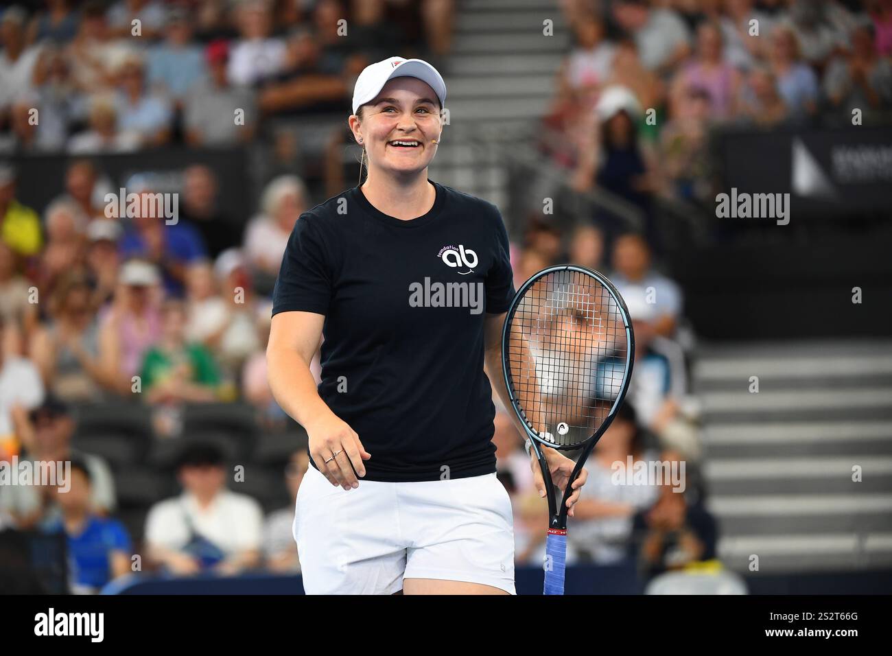 Ash Barty of Australia looks on during mixed doubles match during the ...
