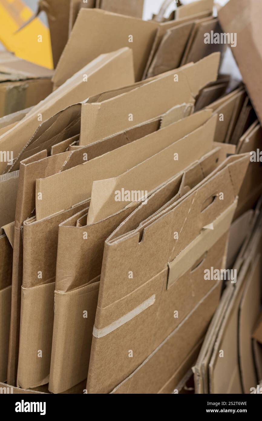 Empty cardboard boxes for waste paper collection Austria Stock Photo ...