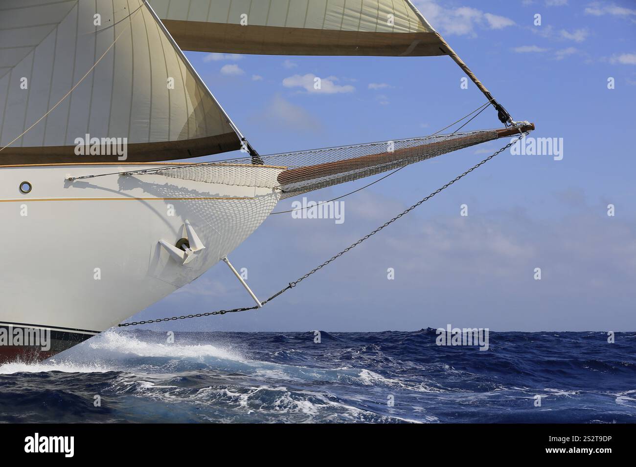 90-year-old sailing yacht Three-masted topsail schooner XARIFA sails ...