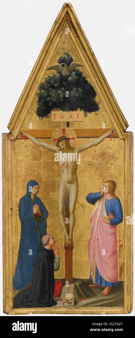 Fra Angelico - Christ on the Cross, the Virgin, Saint John the Evangelist, and Cardinal ...