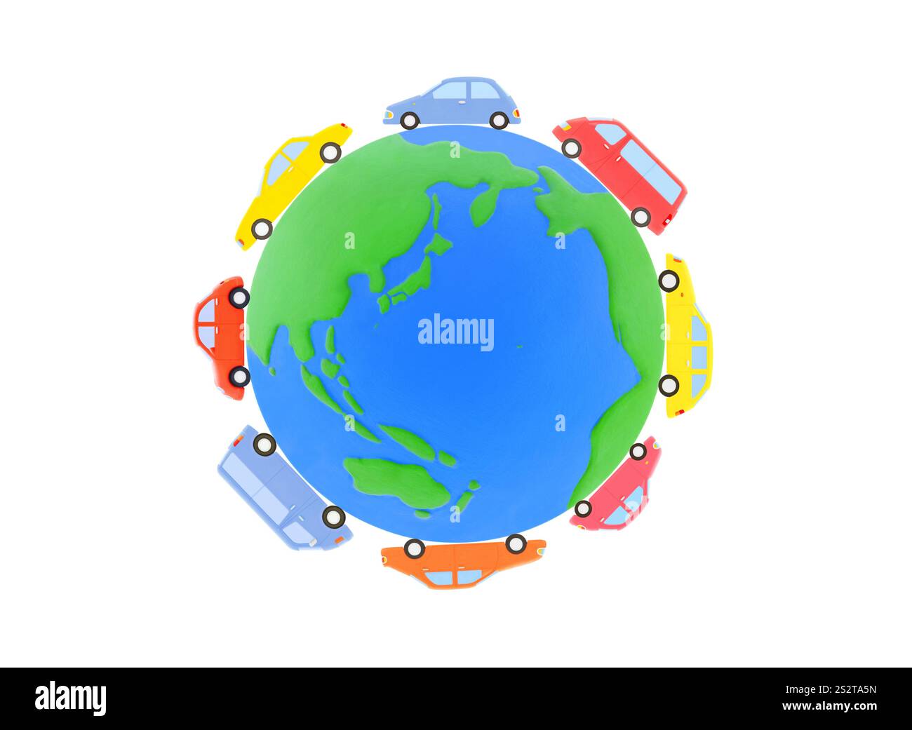 Clay earth and eight cars Stock Photo - Alamy