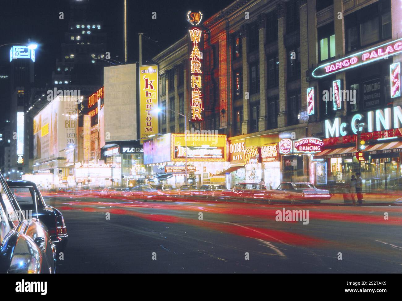 New York in 1966, Broadway at Times Square at night Stock Photo - Alamy
