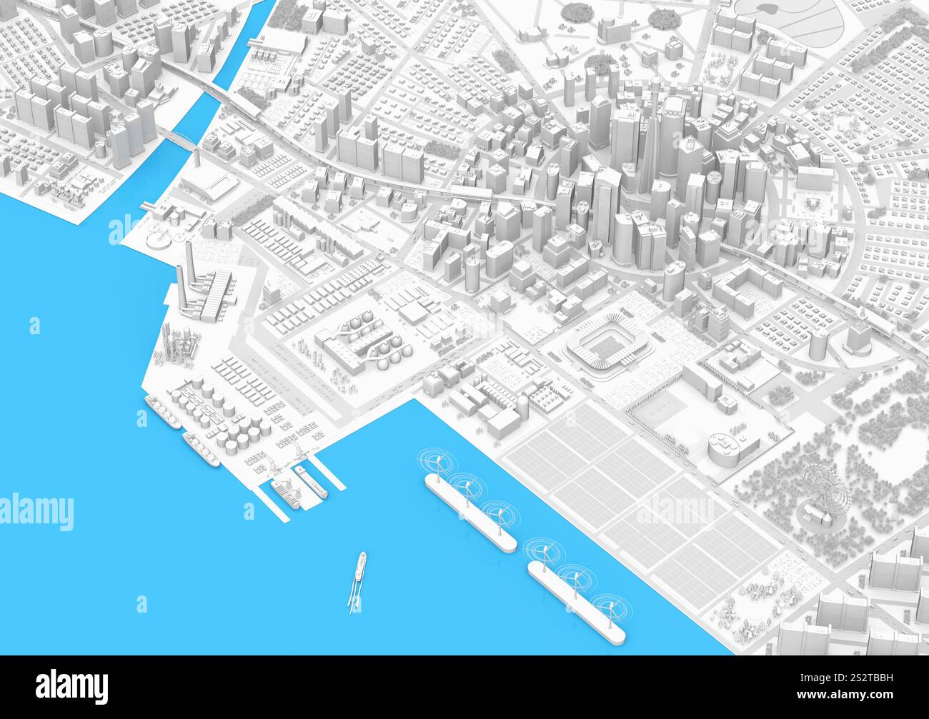 Smart city, white Stock Photo - Alamy