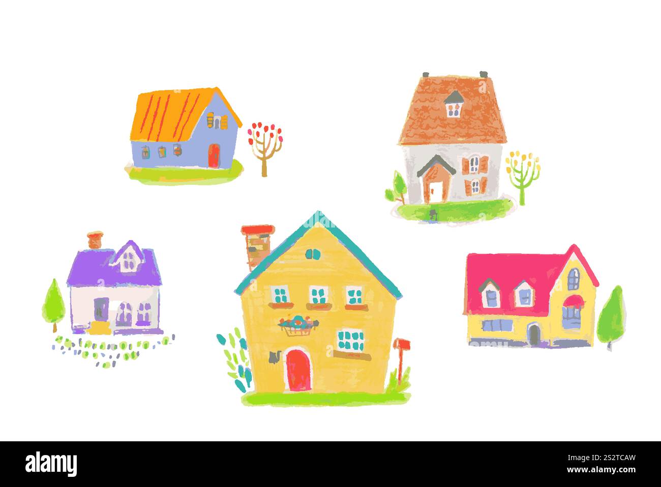 Cute house exterior isolated Cut Out Stock Images & Pictures - Alamy