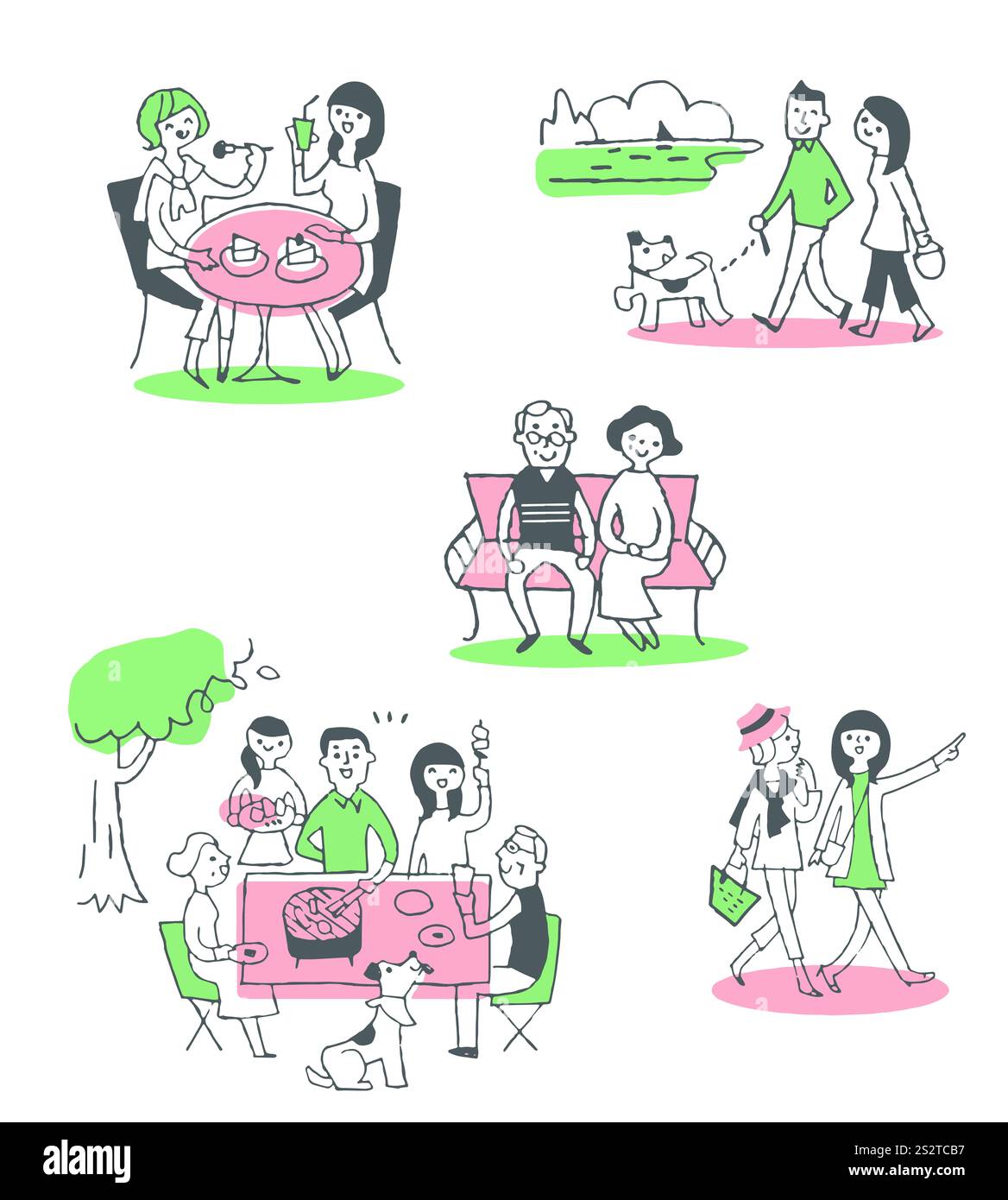 Life scene set Pink Stock Photo - Alamy