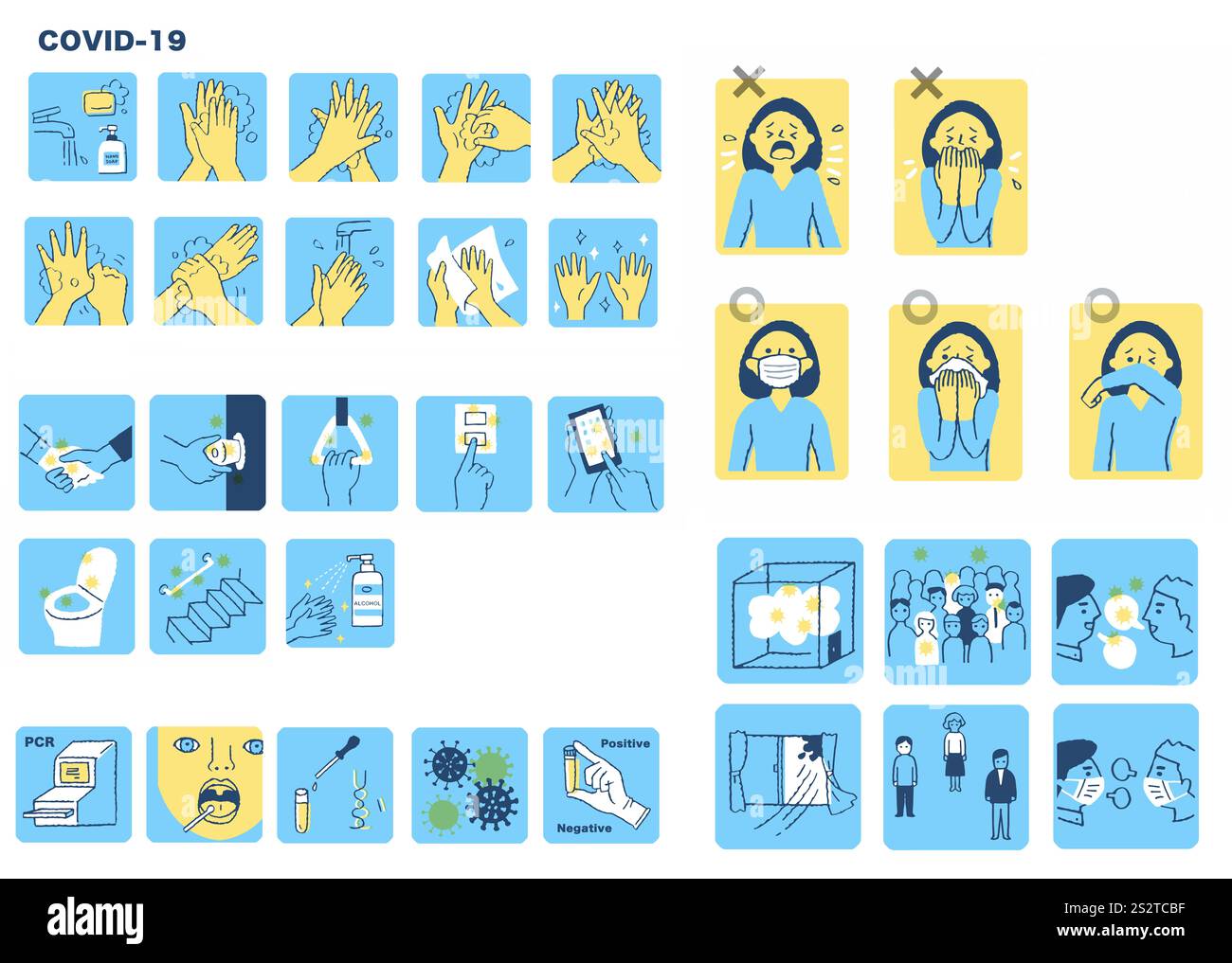 Infection control images Precautions Icons Stock Photo - Alamy