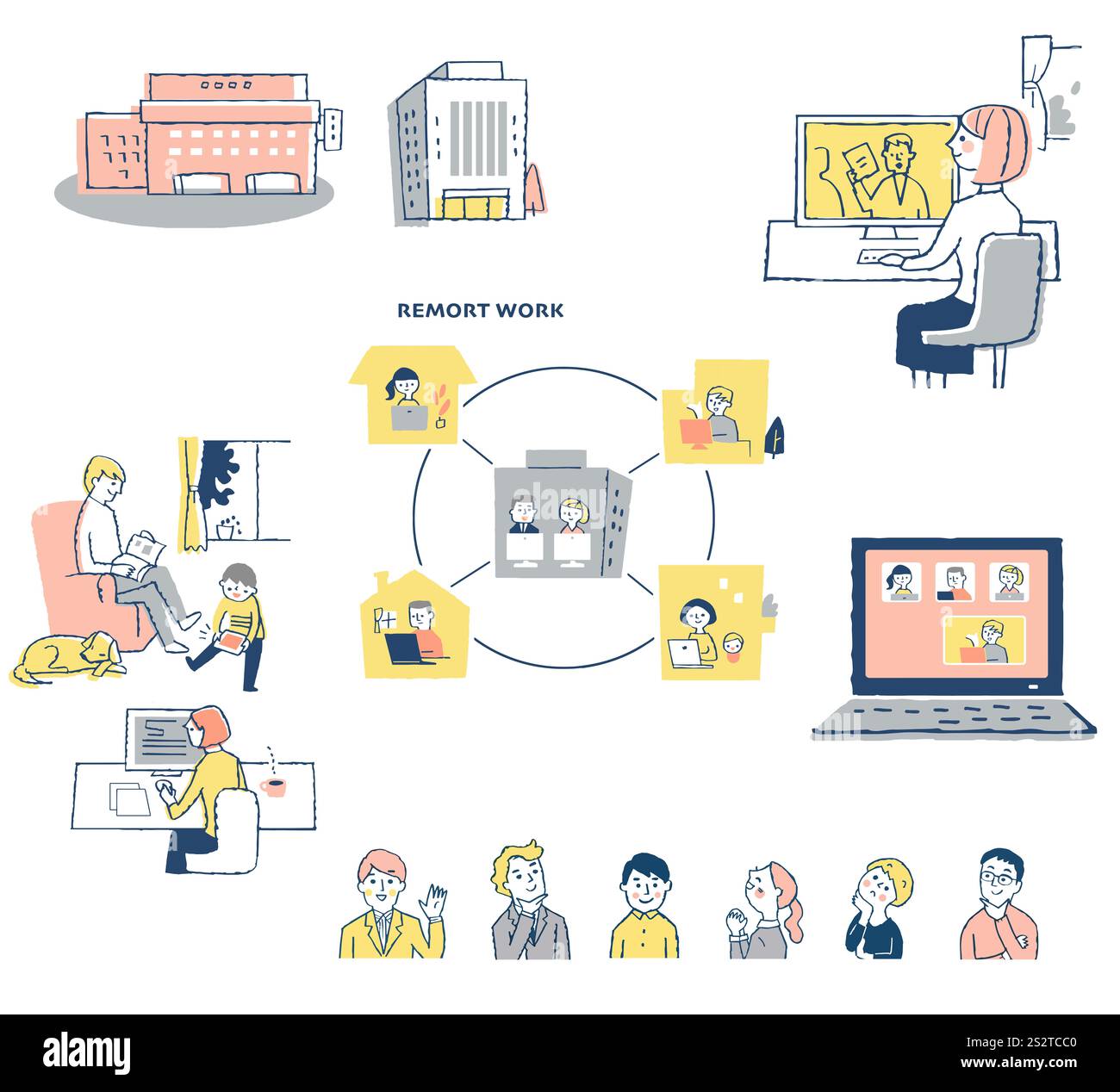 Remote work image Cut Out Stock Images & Pictures - Alamy