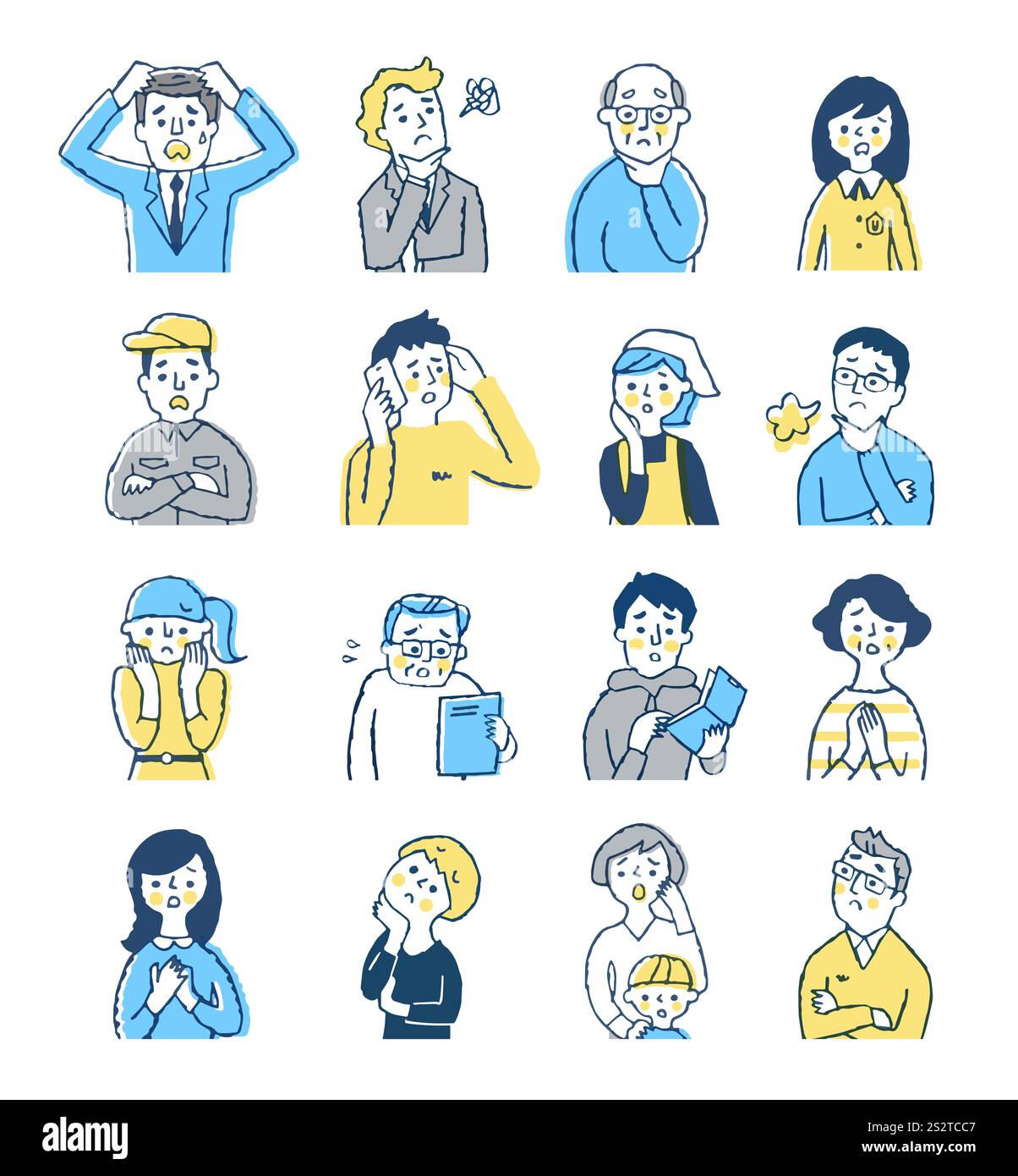 People in trouble Upper-body set Stock Photo - Alamy