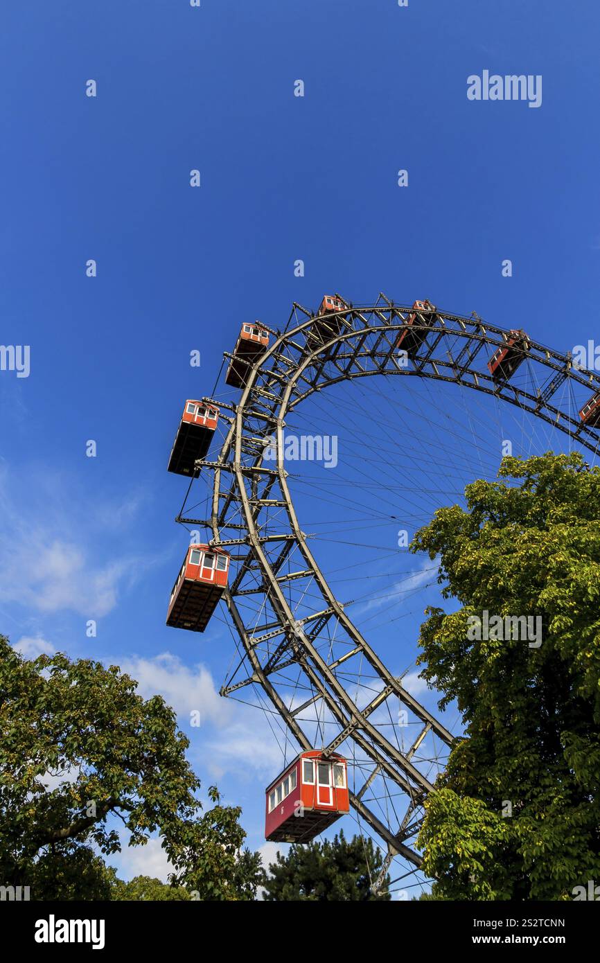 One of the landmarks of Vienna in Austria is the Giant Ferris Wheel in ...