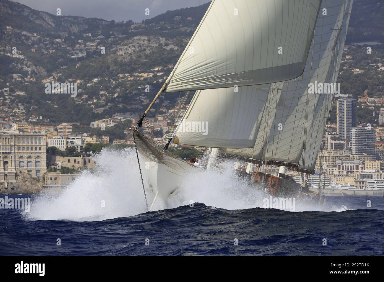 90-year-old sailing yacht Three-masted topsail schooner XARIFA sails ...