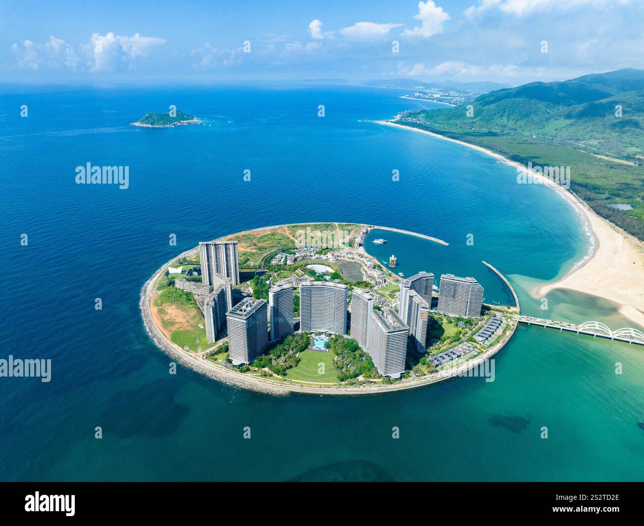 Aerial photography of Sunac Sun Moon Bay in Wanning, Hainan Stock Photo ...