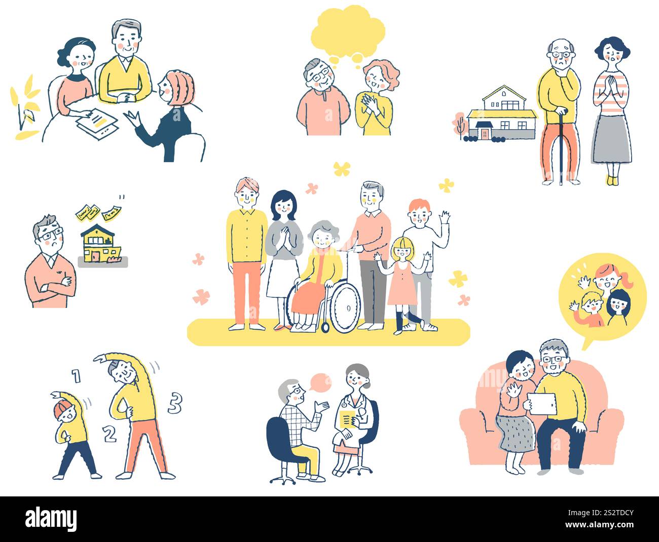 Senior Life Scene Sets Stock Photo - Alamy