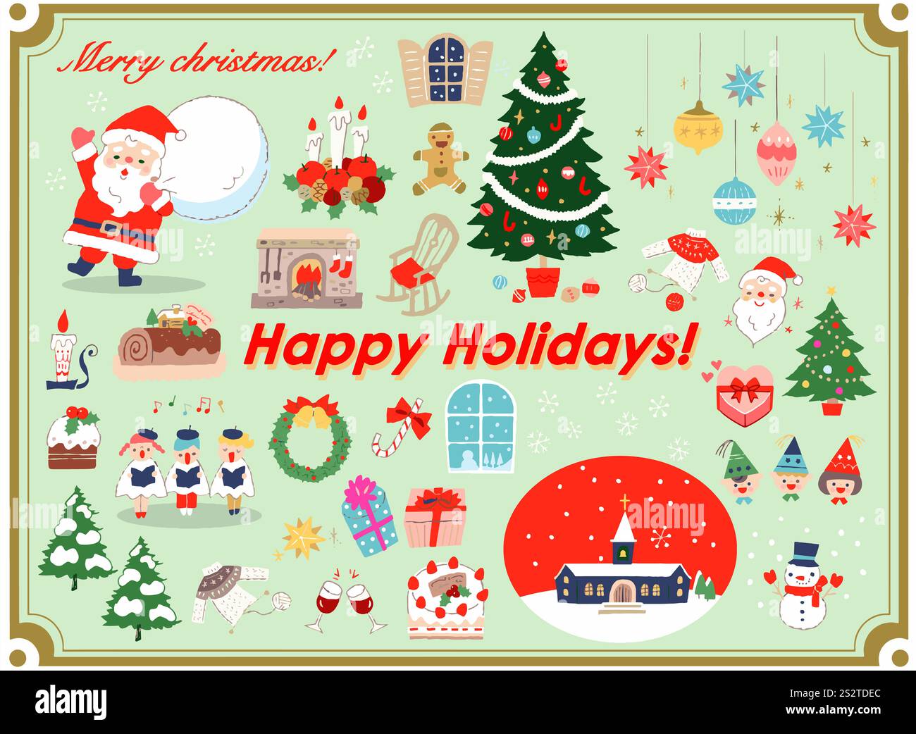 Various Christmas images Sets Stock Photo - Alamy