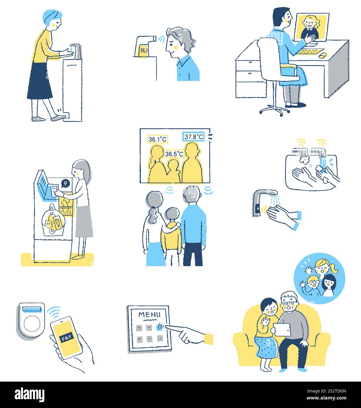 Preventive measures against infectious diseases Non-contact, non-face ...