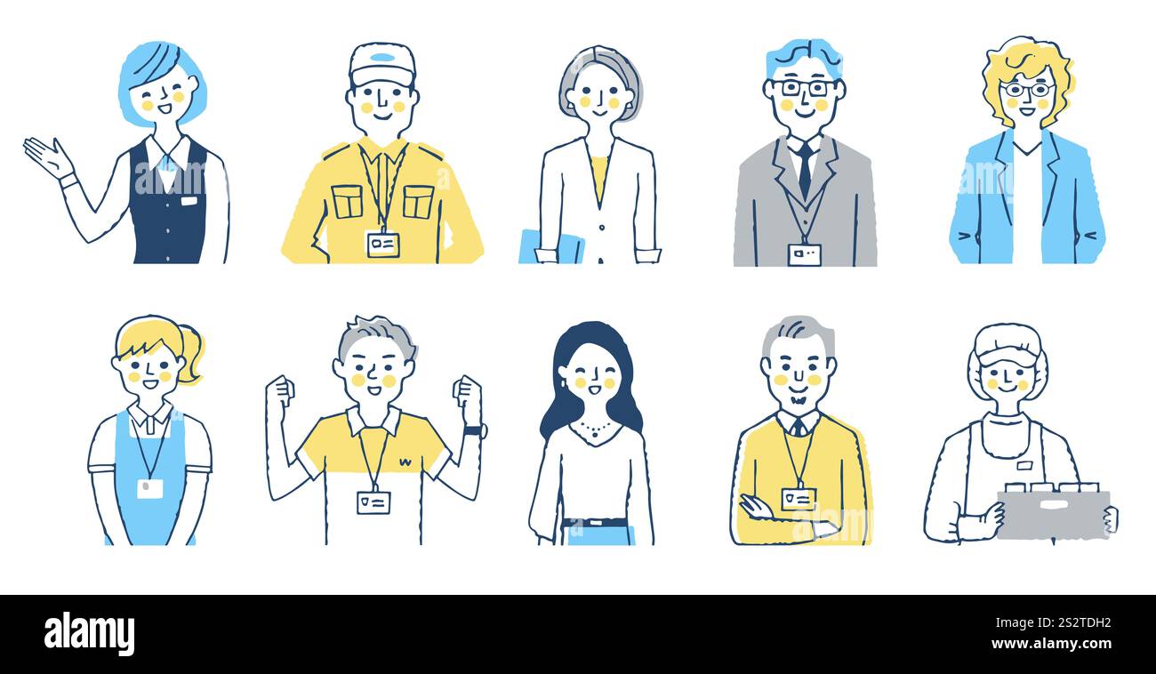 People of various professions Upper body Stock Photo - Alamy