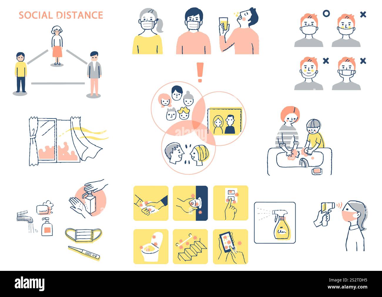 Preventive measures against infectious diseases Precautions image set ...