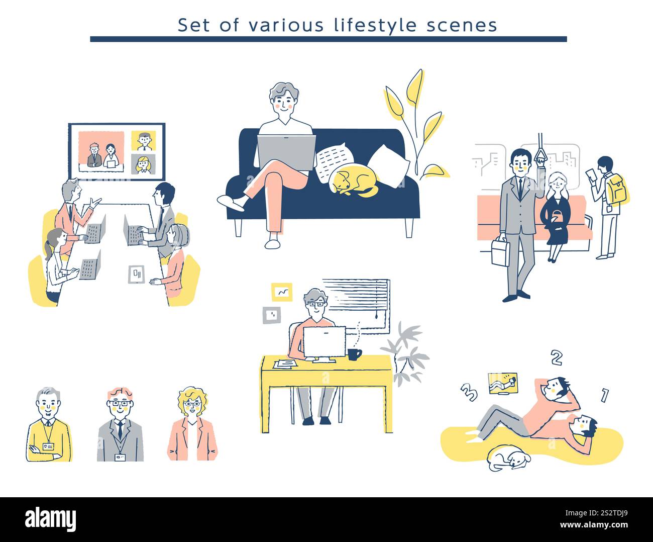 Male lifestyle scene Set Stock Photo - Alamy