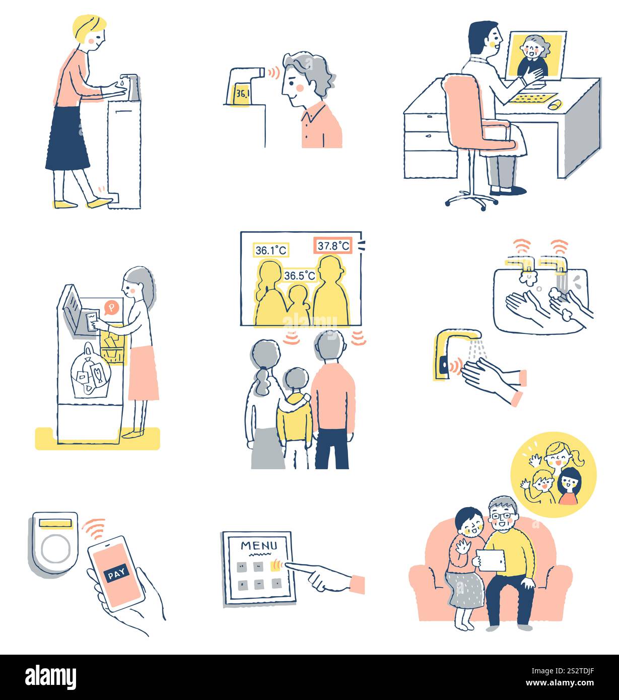 Preventive measures against infectious diseases Non-contact, non-face ...