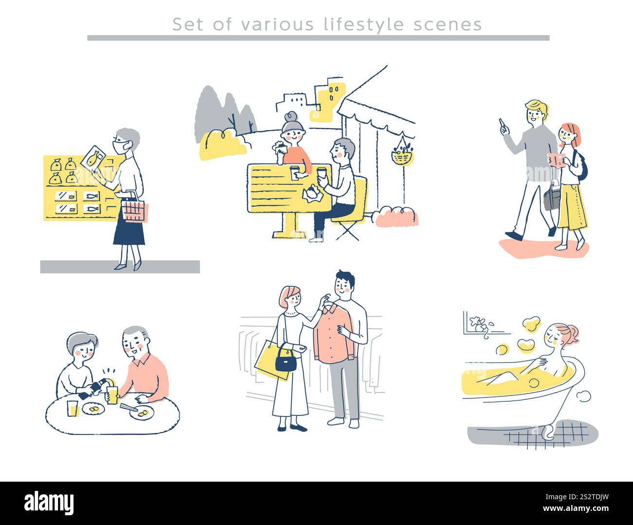 Lifestyle scene sets Stock Photo - Alamy