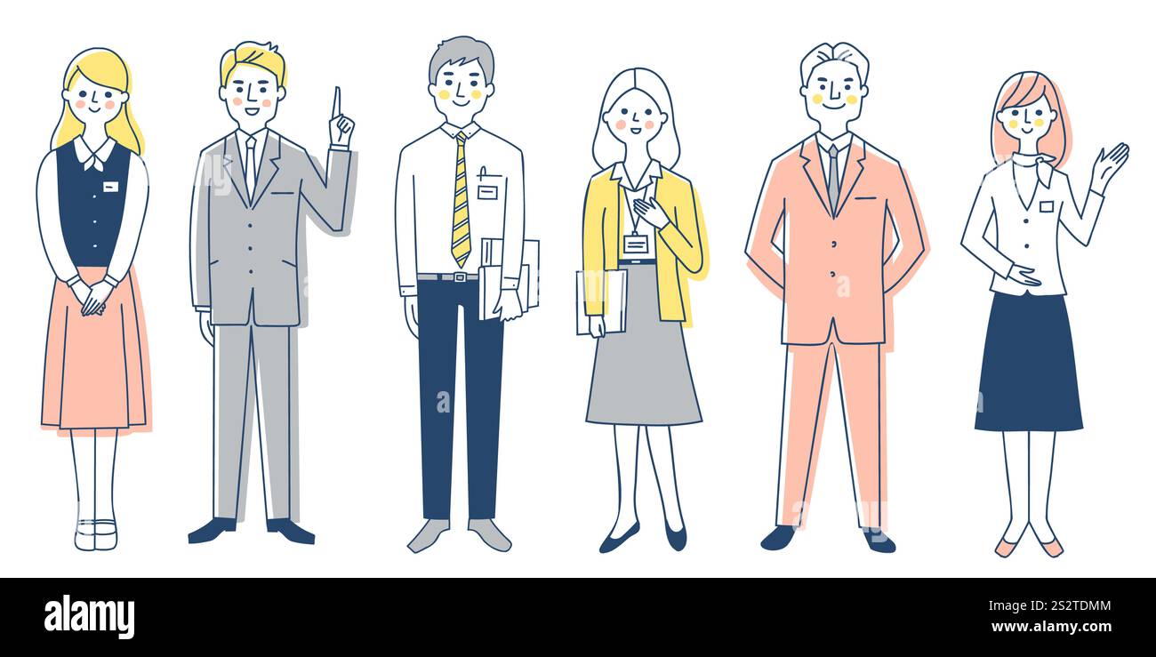 Businessman, 6 men and 6 women, full-body set Stock Photo - Alamy