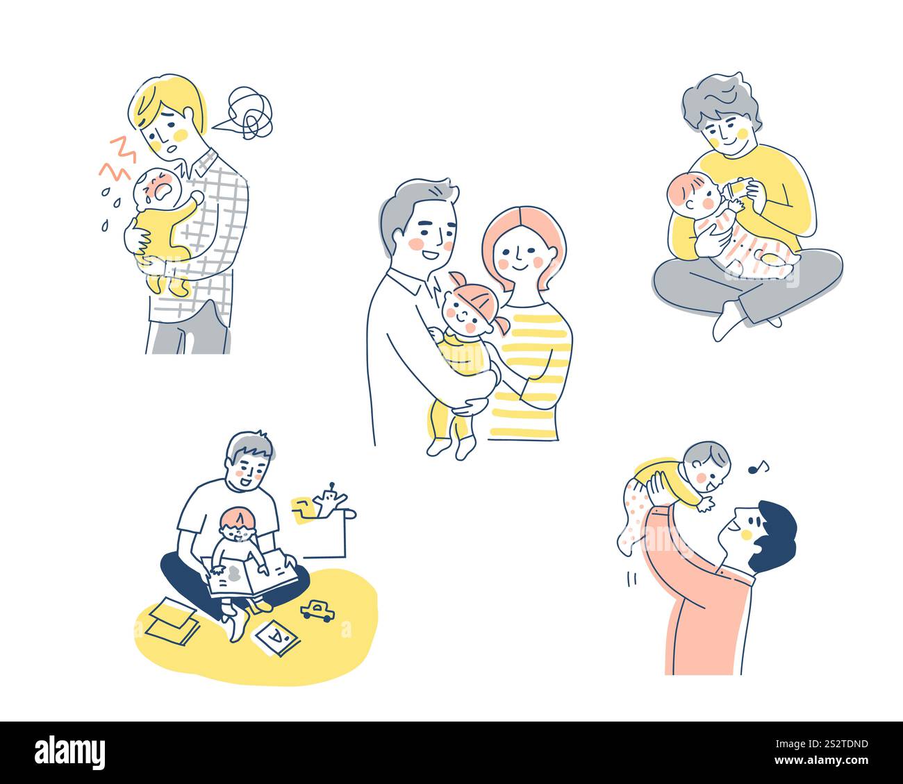 Dads raising children Various scenes Set Stock Photo - Alamy