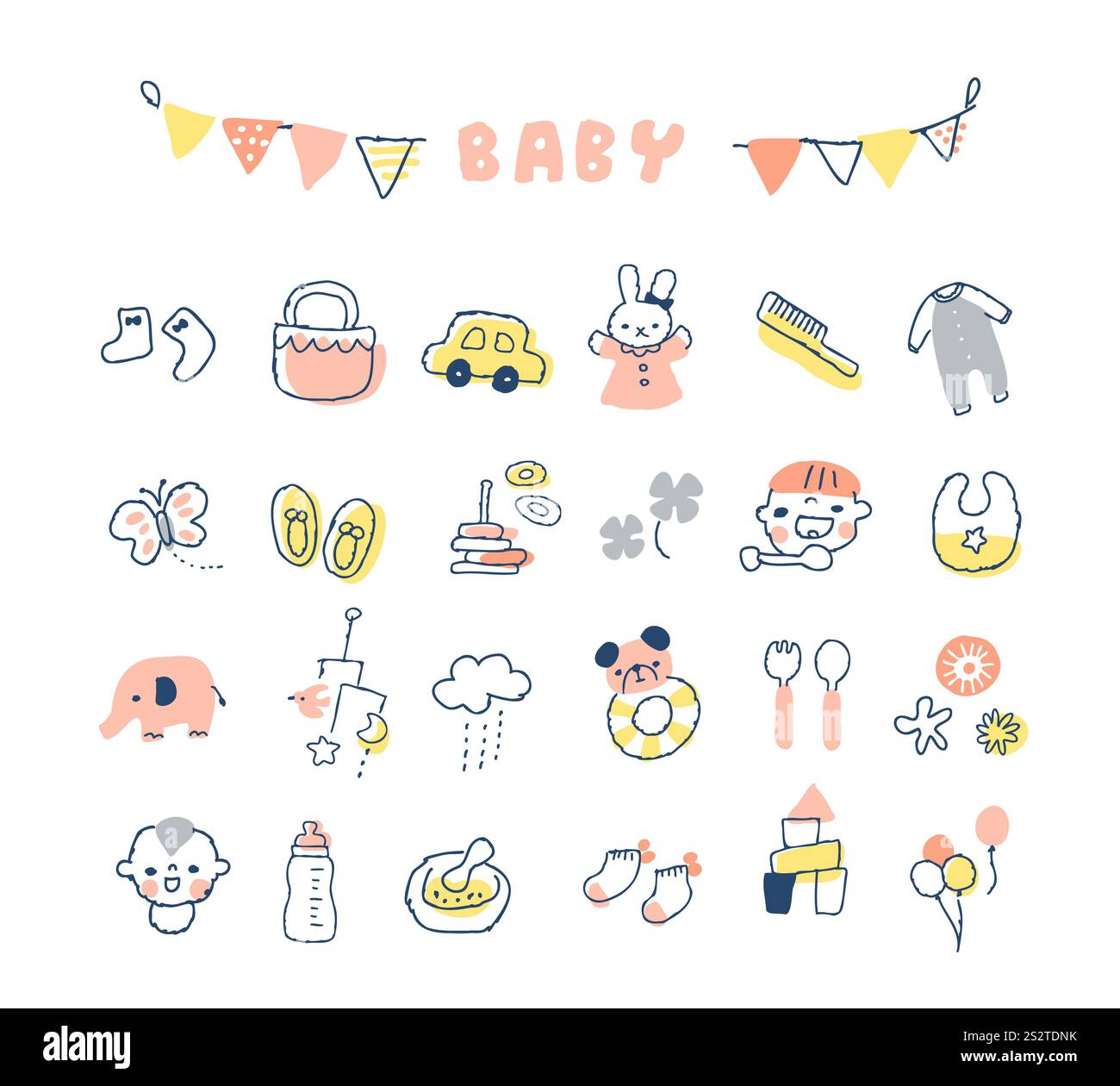 Various Baby items Set Stock Photo - Alamy